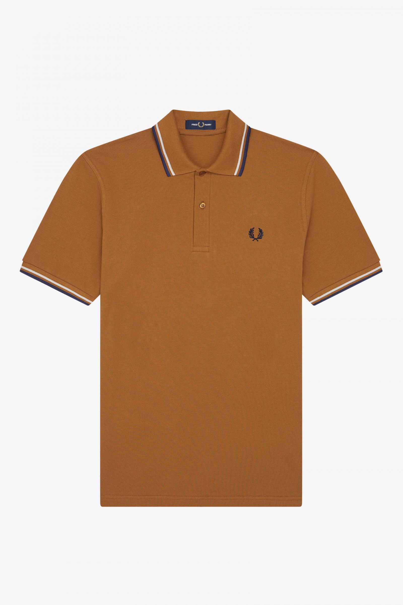 Fred Perry M12 Twin Tipped Poloshirt in Caramel | 44 | 100-010-01165.3