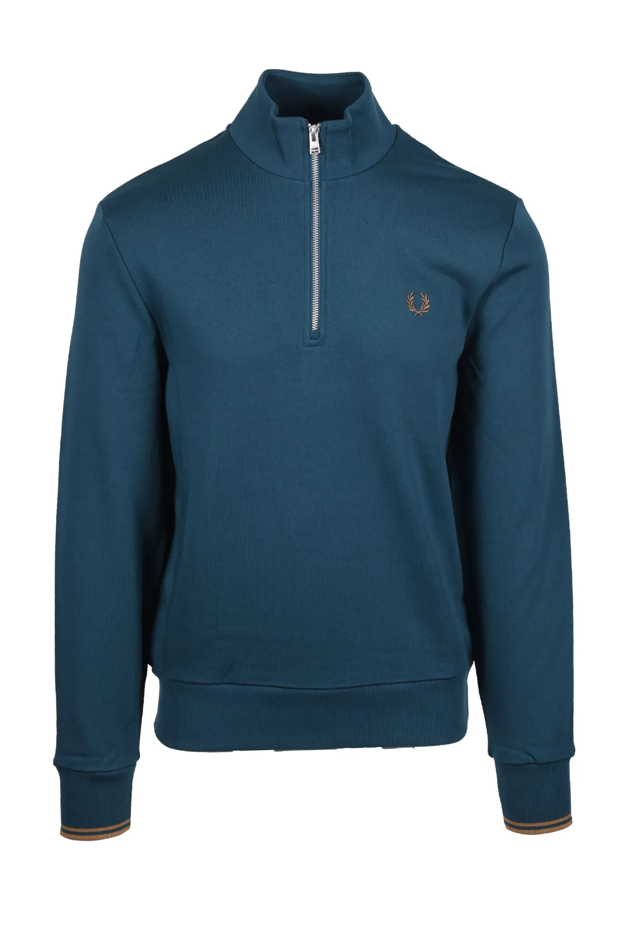 Fred Perry Half Zip Sweatshirt (Dark Petrol/Shadestone) | S | SW14088.1